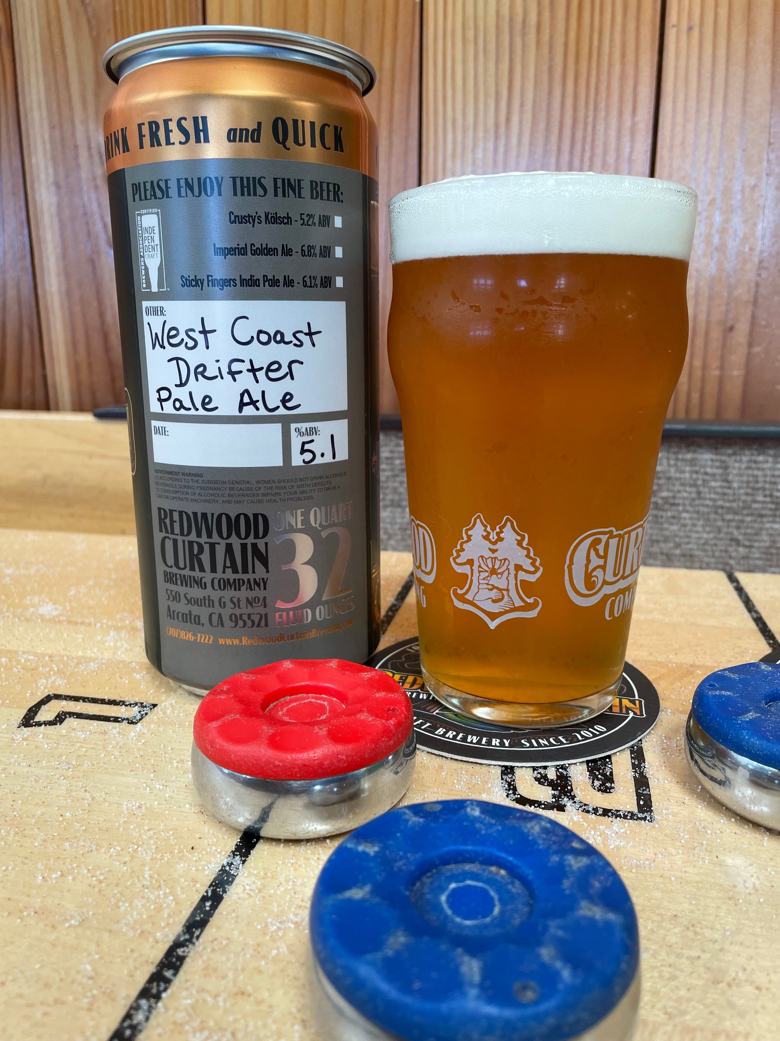 WEST COAST DRIFTER PALE ALE CROWLER | Redwood Curtain Brewing Company